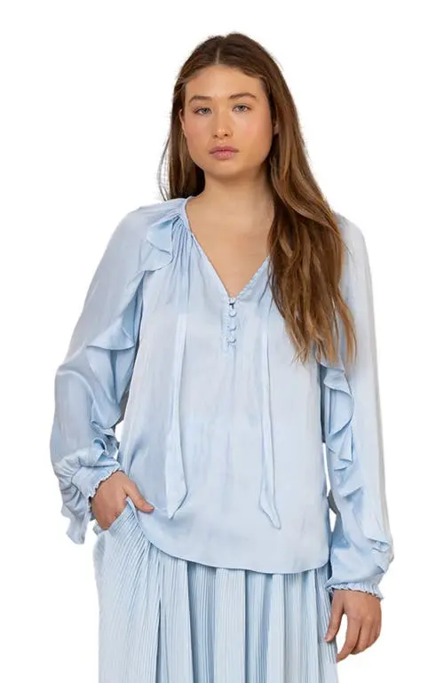 Hale Bob Rin Charmeuse Top - Blue