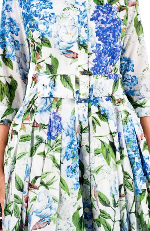 Samantha Sung Floral Print Midi Shirtdress
