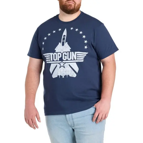 TRUE NATION BY DXL Big & Tall Top Gun Graphic Tee - Navy