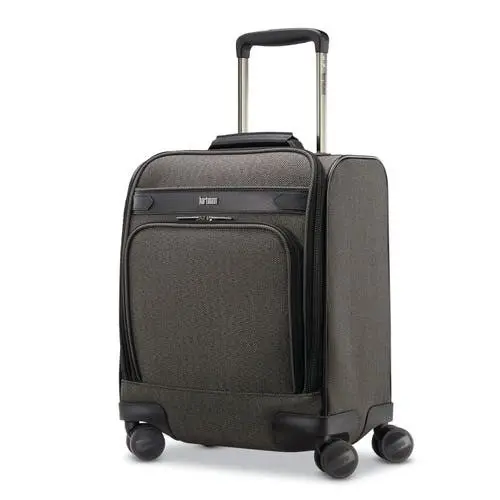 HARTMANN Herringbone Deluxe 16" Underseat Carry On Spinner Luggage - Black Herringbone