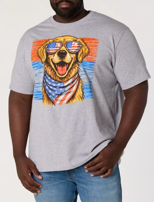 TRUE NATION BY DXL Big & Tall Independence Day Dog Graphic T-shirt