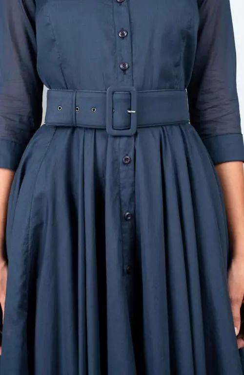 Samantha Sung A-line Belted Shirtdress