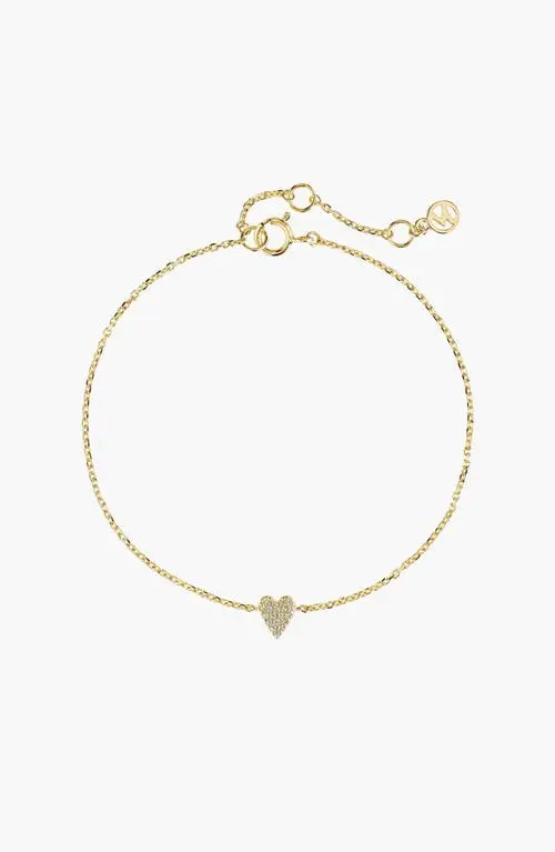 Mejuri Mini Heart Pavé Diamond Bracelet
