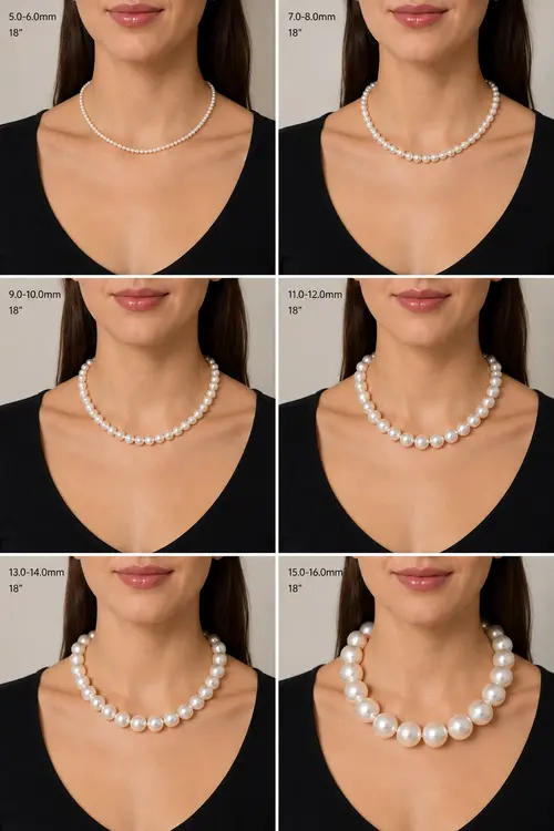 The Pearl Source 6.0-6.5mm Japanese Akoya Pearl Necklace