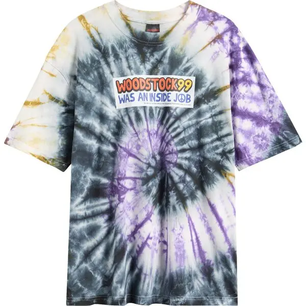 PLEASURES Inside Job Tie Dye Cotton Graphic T-shirt - Tie-dye