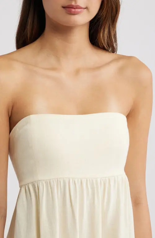 PACSUN Tie Back Strapless Babydoll Dress - Vanilla