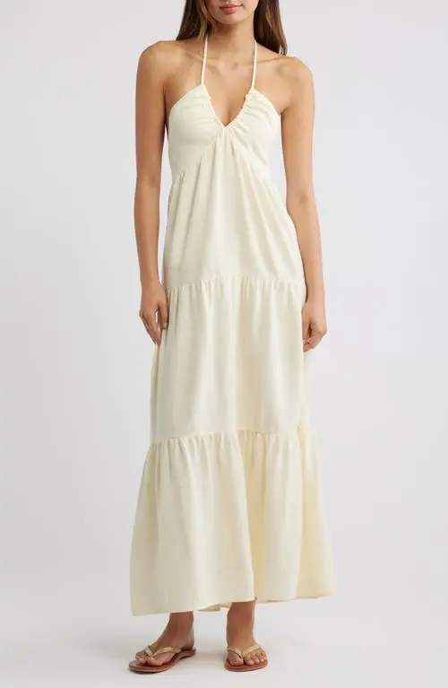 PACSUN Kenna Tiered Halter Midi Dress