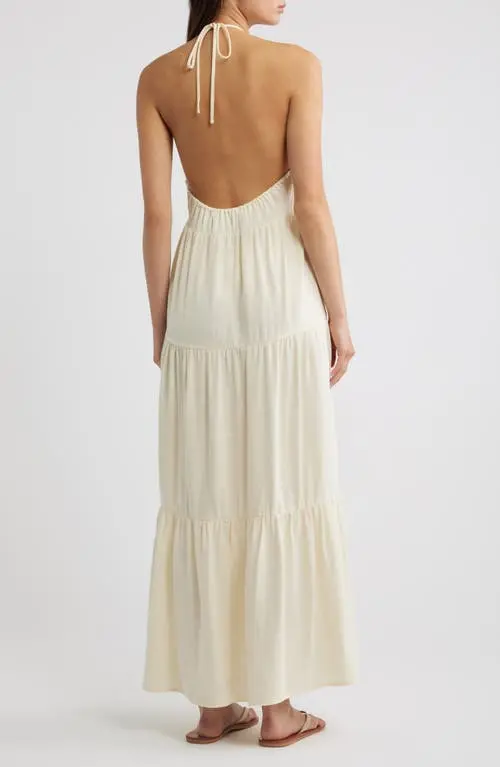 PACSUN Kenna Tiered Halter Midi Dress