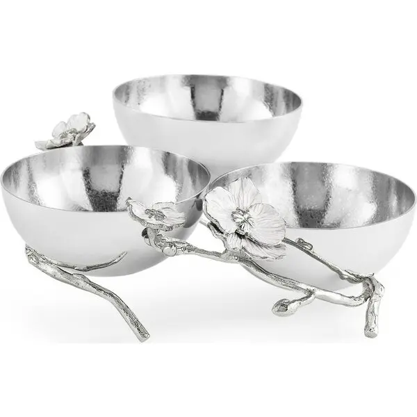 Michael Aram Orchid Triple Bowl - Silver