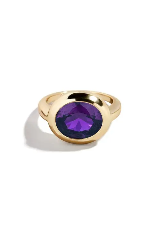 Baublebar Birthstone Oval Cubic Zirconia Ring - Amethyst