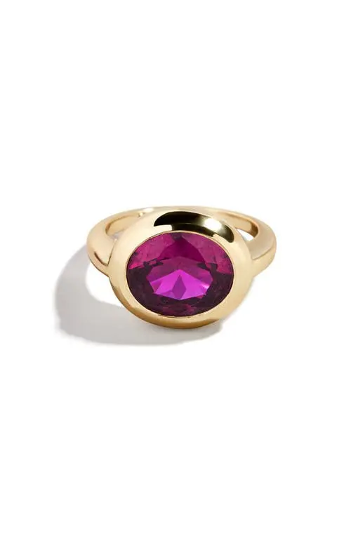 Baublebar Birthstone Oval Cubic Zirconia Ring - Rose