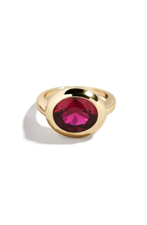 Baublebar Birthstone Oval Cubic Zirconia Ring - Ruby