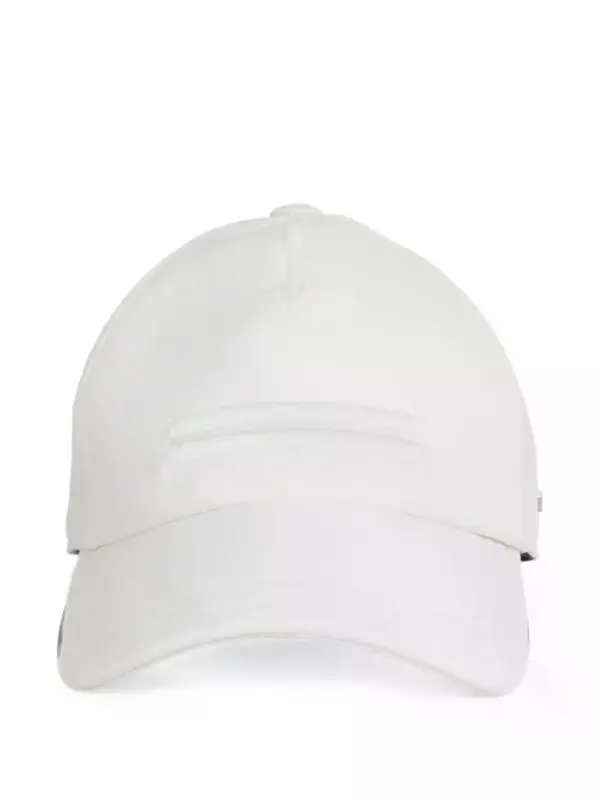 Zegna Embroidered Stripe Cotton Cap - White