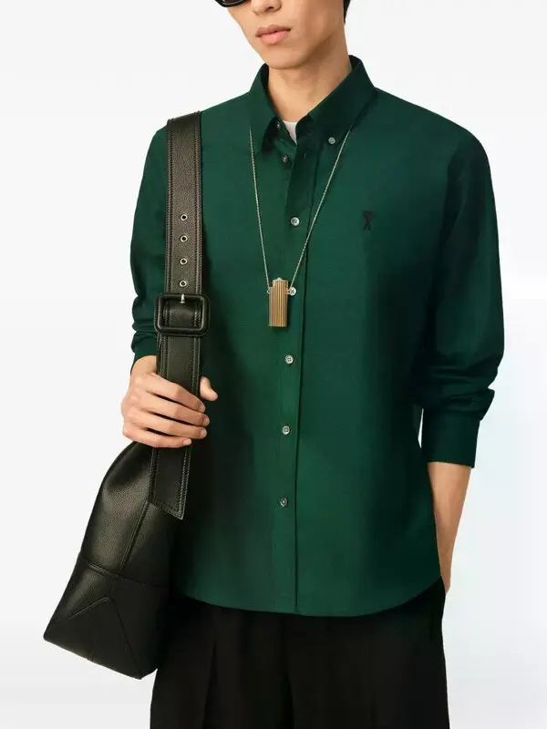 AMI Paris Cotton Shirt With De Coeur