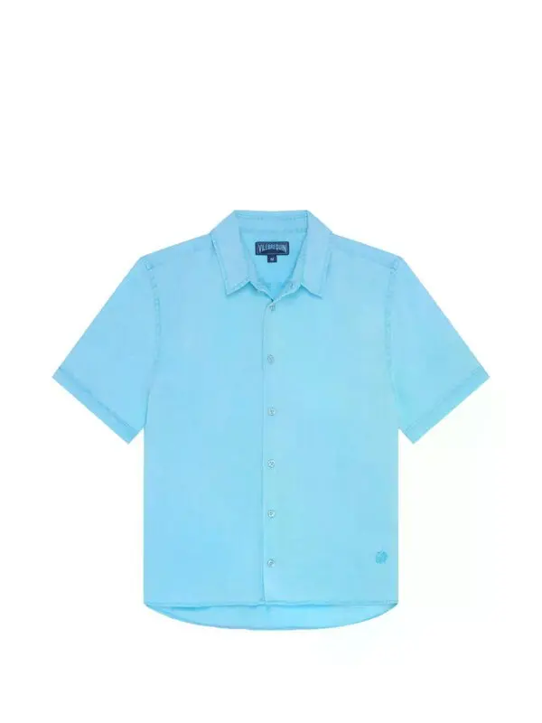 Vilebrequin Short-sleeve Linen Shirt - Blue