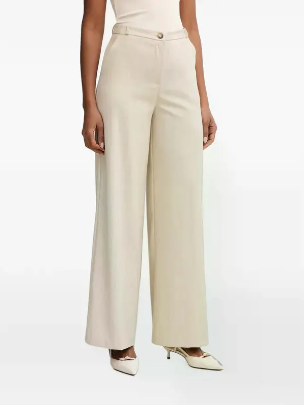 HAVEONE Pinstriped Wide-leg Trousers