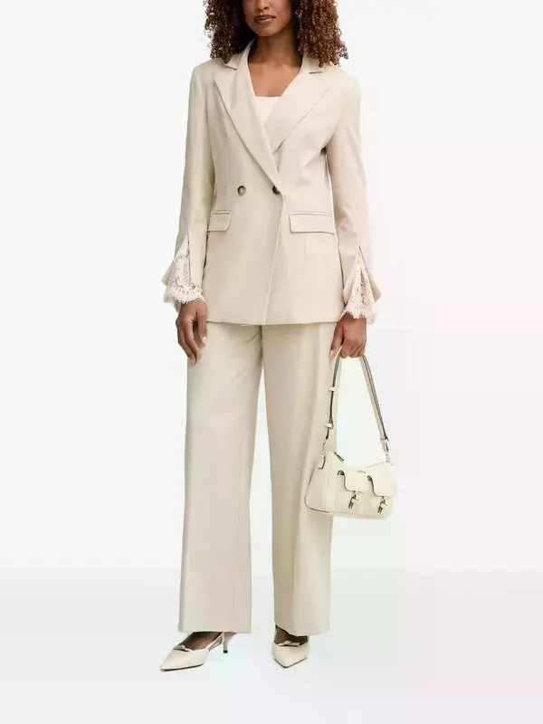 HAVEONE Pinstriped Wide-leg Trousers