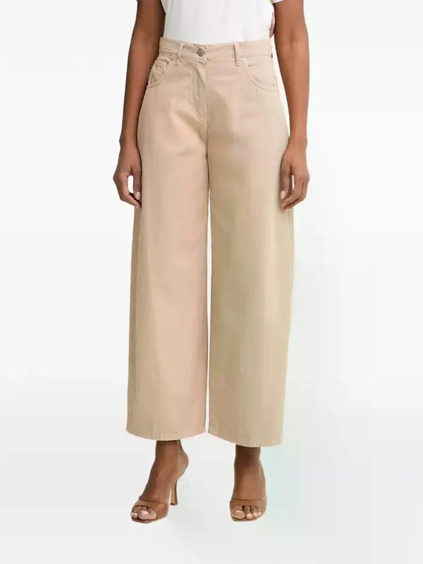 HAVEONE Wide-leg Cotton Trousers