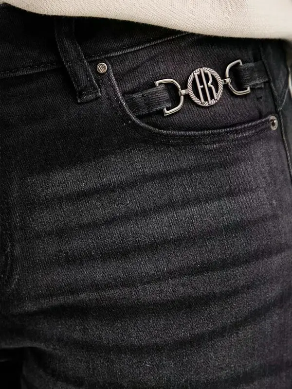 FRACOMINA Faded Effect Logo Plaque Jeans