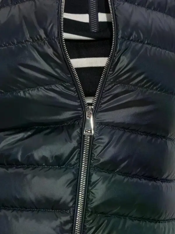 Moncler Quilted Stand-up Collar Cardigan - Blue