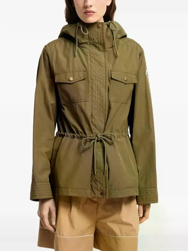 Moncler Serin Hooded Cotton Blend Parka - Green