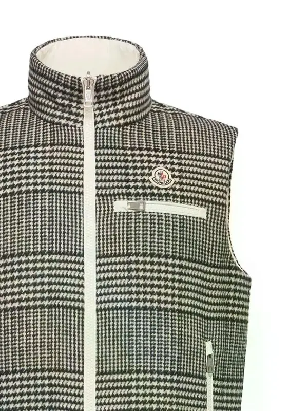 Moncler Prince Of Wales Check Gilet - Black