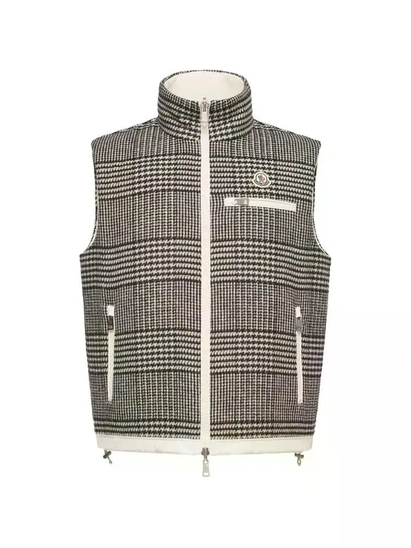 Moncler Gienah Reversible Wool Blend Down Gilet - Black