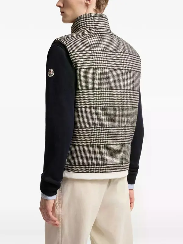 Moncler Gienah Reversible Wool Blend Down Gilet - Black