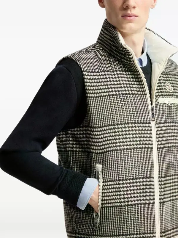Moncler Gienah Reversible Wool Blend Down Gilet - Black