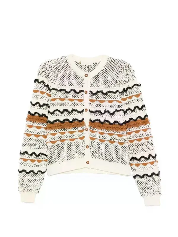Ulla Johnson Cecilia Fringed Buttoned Cardigan - Neutrals
