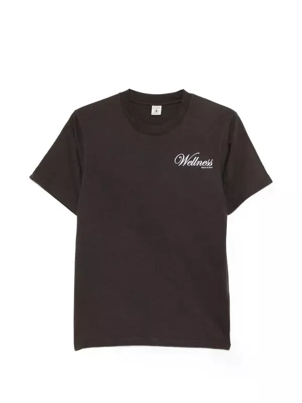SPORTY & RICH Soho Logo-print Short-sleeved T-shirt - Brown