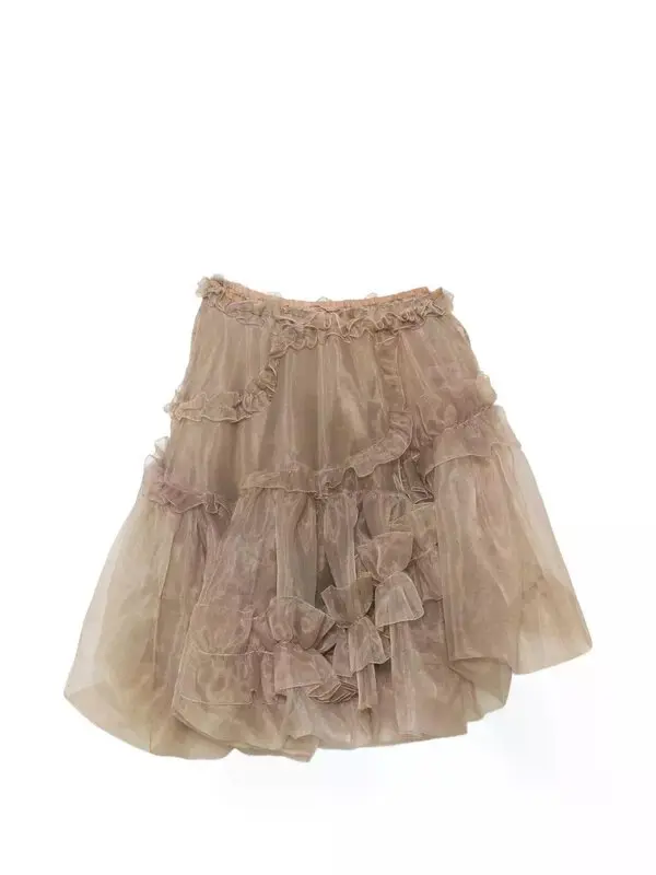 Ermanno Scervino Ruffled Tiered Midi Skirt - Neutrals