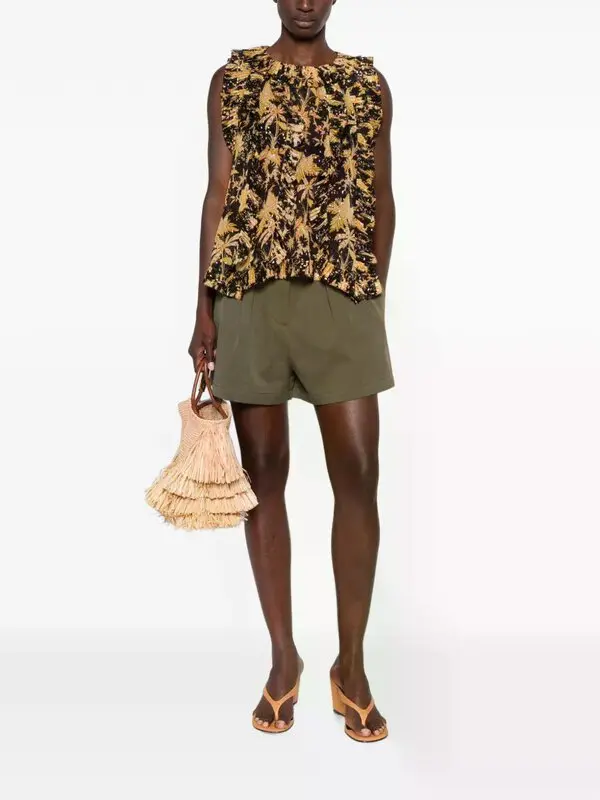 Ulla Johnson Sabra Floral-print Ruffled Top - Black