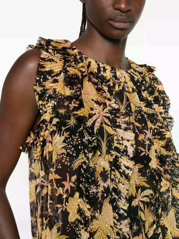 Ulla Johnson Sabra Floral-print Ruffled Top