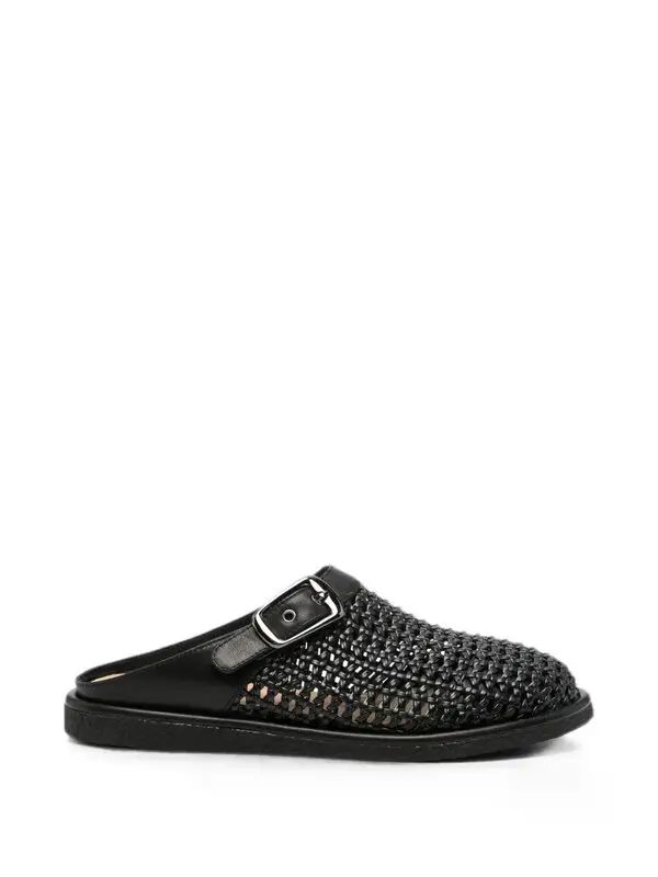 ADRIANNA FERETTI Adrianna Ferretti Woven Mules With Buckle Fastening - Black