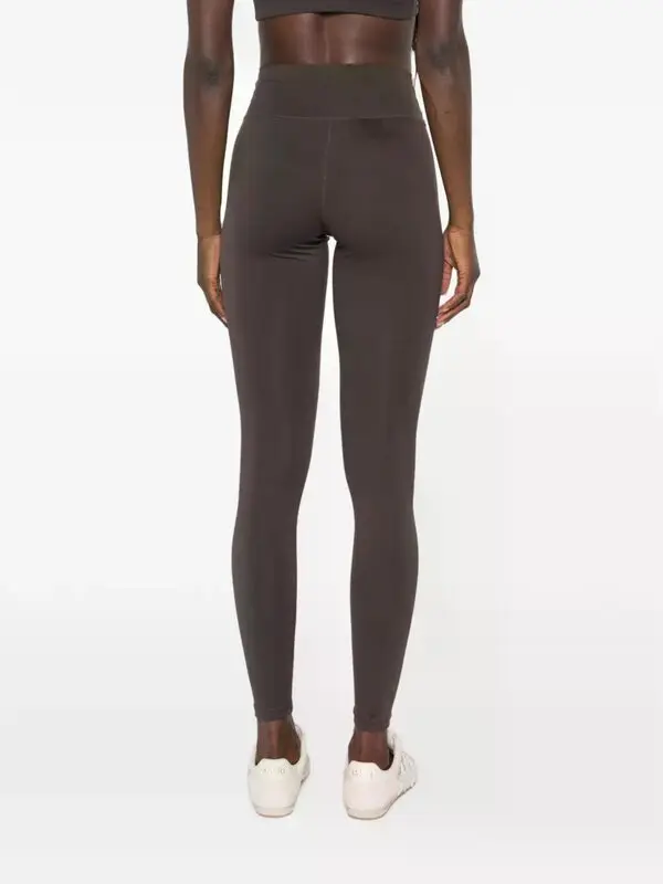 Sporty & Rich Logo-print High-waisted Leggings - Brown