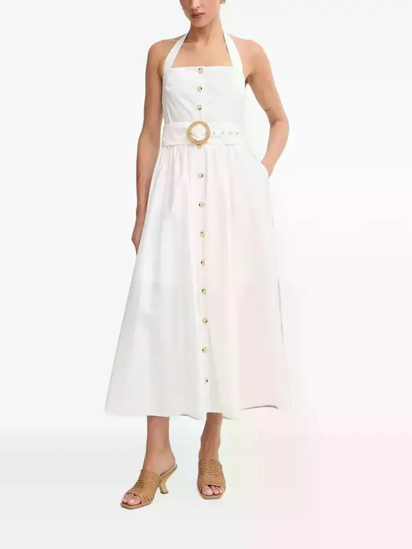 FRACOMINA Belted Halterneck Midi Dress - White