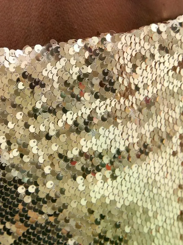 HAVEONE Sequin Embellished Strapless Cropped Top