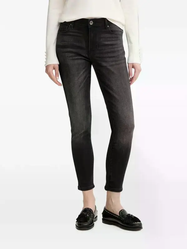 FRACOMINA Embellished-pocket Whiskered Jeans - Black