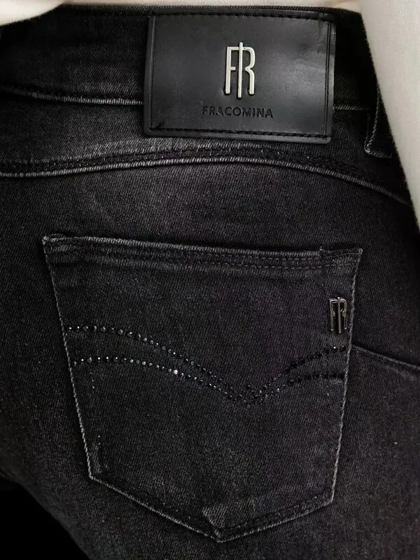 FRACOMINA Embellished-pocket Whiskered Jeans