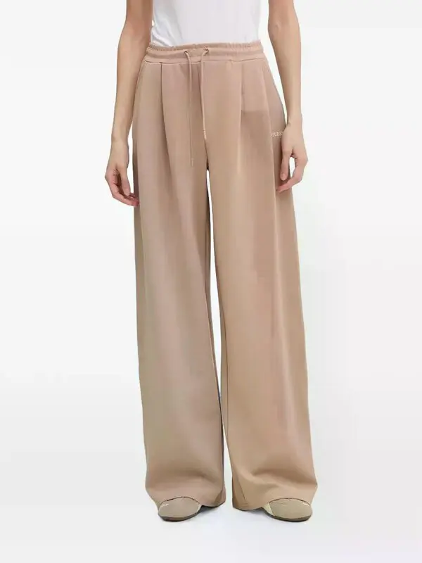 Guess Jasmine Pleated Side-stripe Track Pants - Neutrals