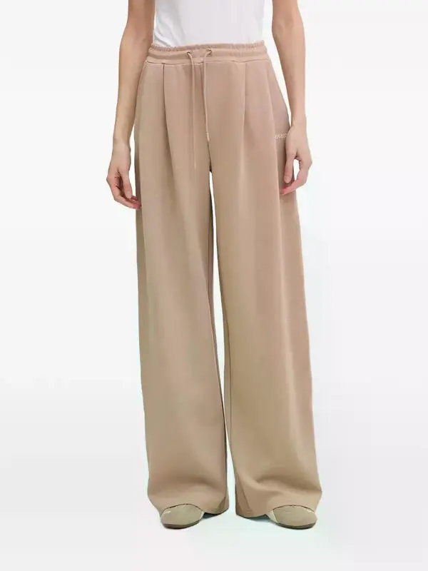 Guess Jasmine Pleated Side-stripe Track Pants - Neutrals