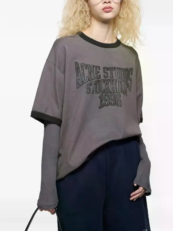 Acne Studios Layered Graphic T-shirt - Grey