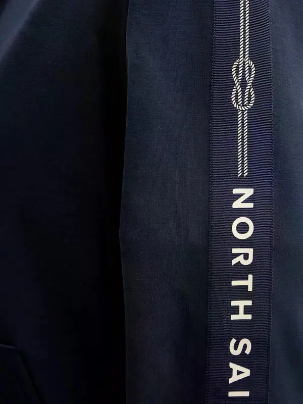 Guess Zip-up Hoodie With Logo Tape Detail - Blue