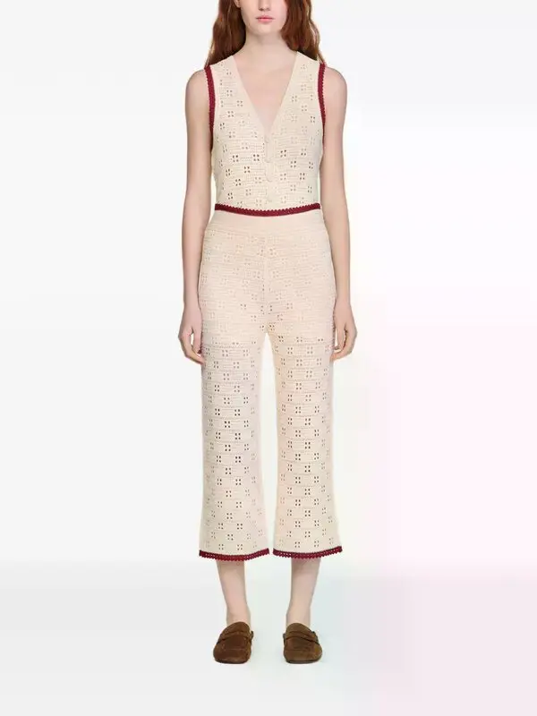 Sandro Crochet-knit Trousers