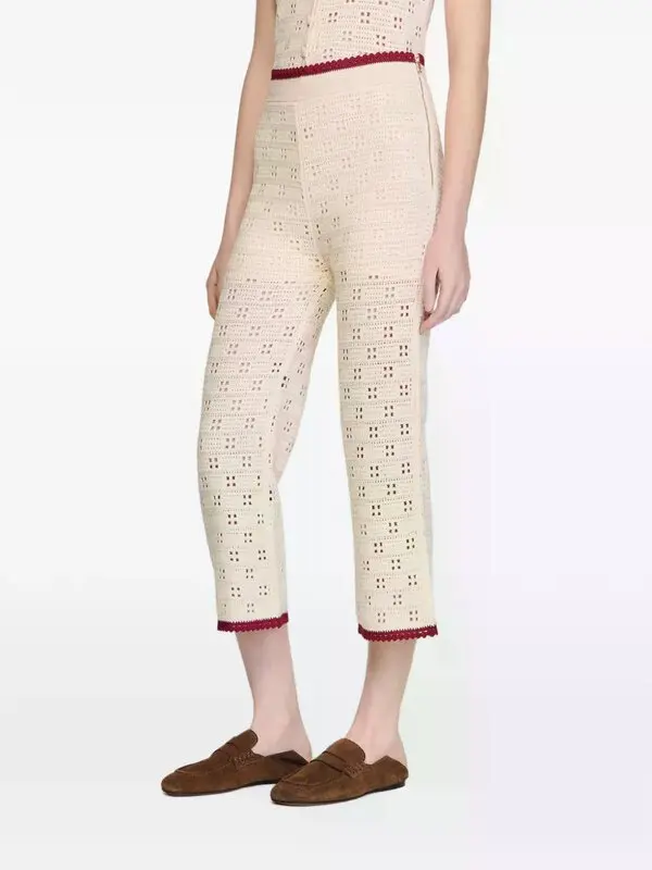 Sandro Crochet-knit Trousers - White