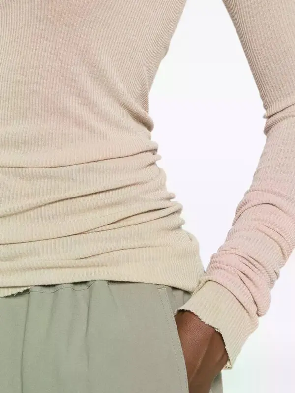 Rick Owens Ribbed Knit Long Sleeve T-shirt