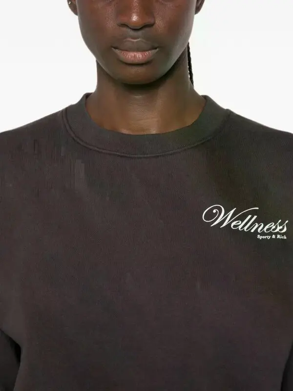 SPORTY & RICH Logo Print Sweatshirt
