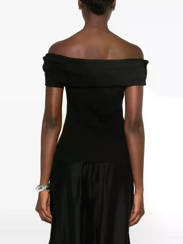 GESTUZ Drew Off-shoulder Ribbed-knit Top