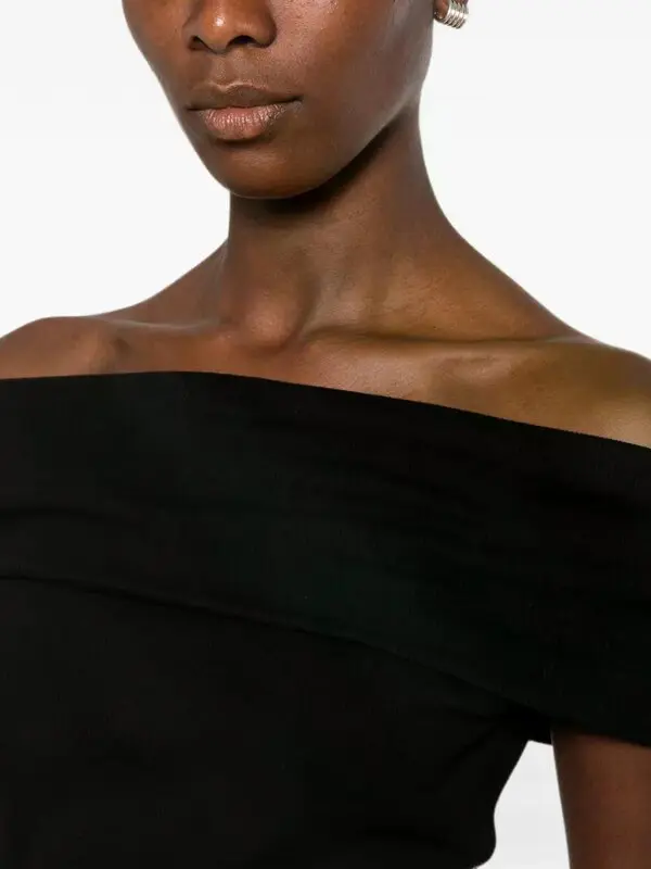 GESTUZ Drew Off-shoulder Ribbed-knit Top